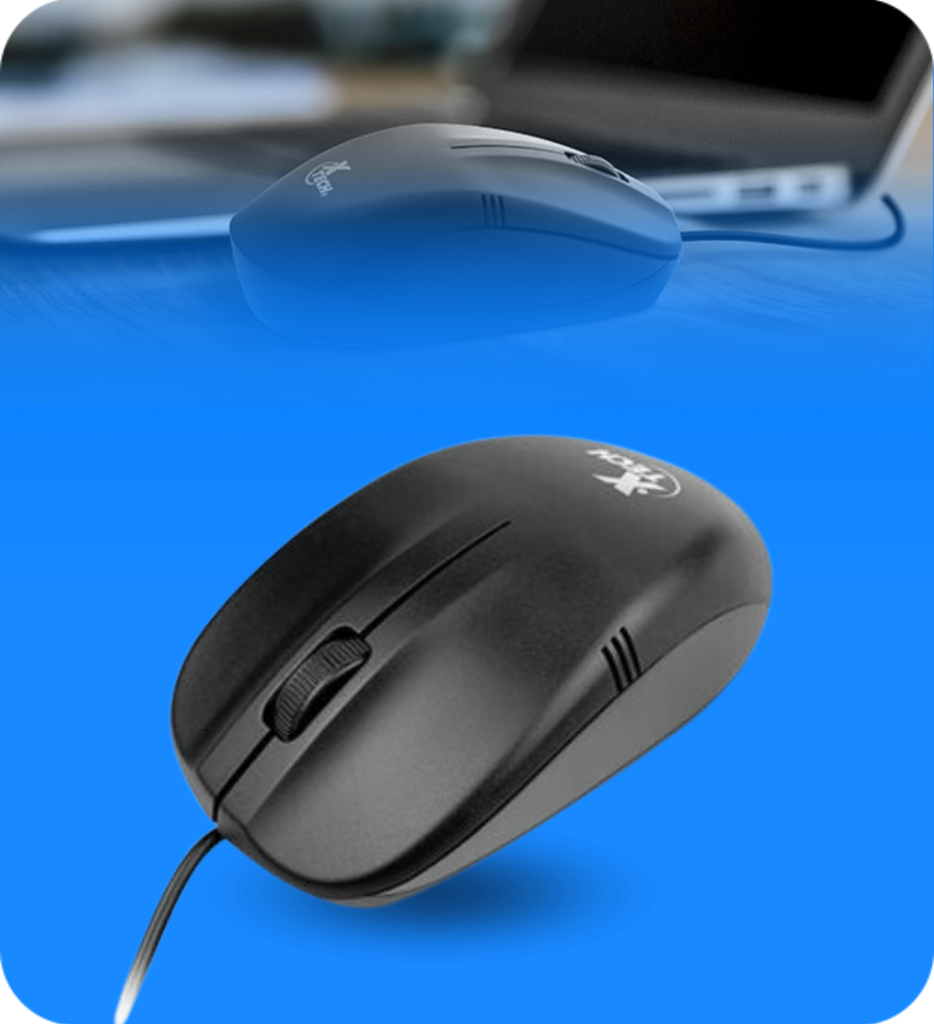 Mouse Xtech XTM-205 Optico 1000DPI USB 3D 3 Botones Color Negro | TERA Guatemala