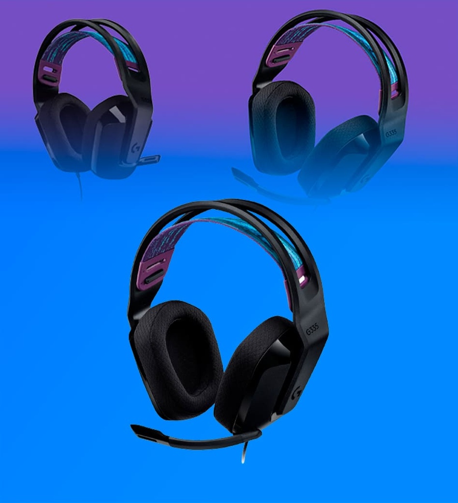 Headset Gaming Logitech G335 3.5mm Certificado Discord Color Negro | Tera Guatemala